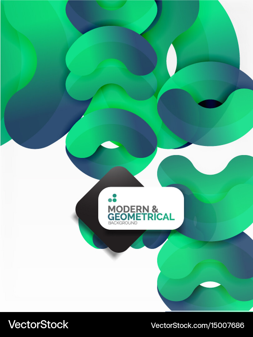 Abstract color geometric round shapes on white Vector Image