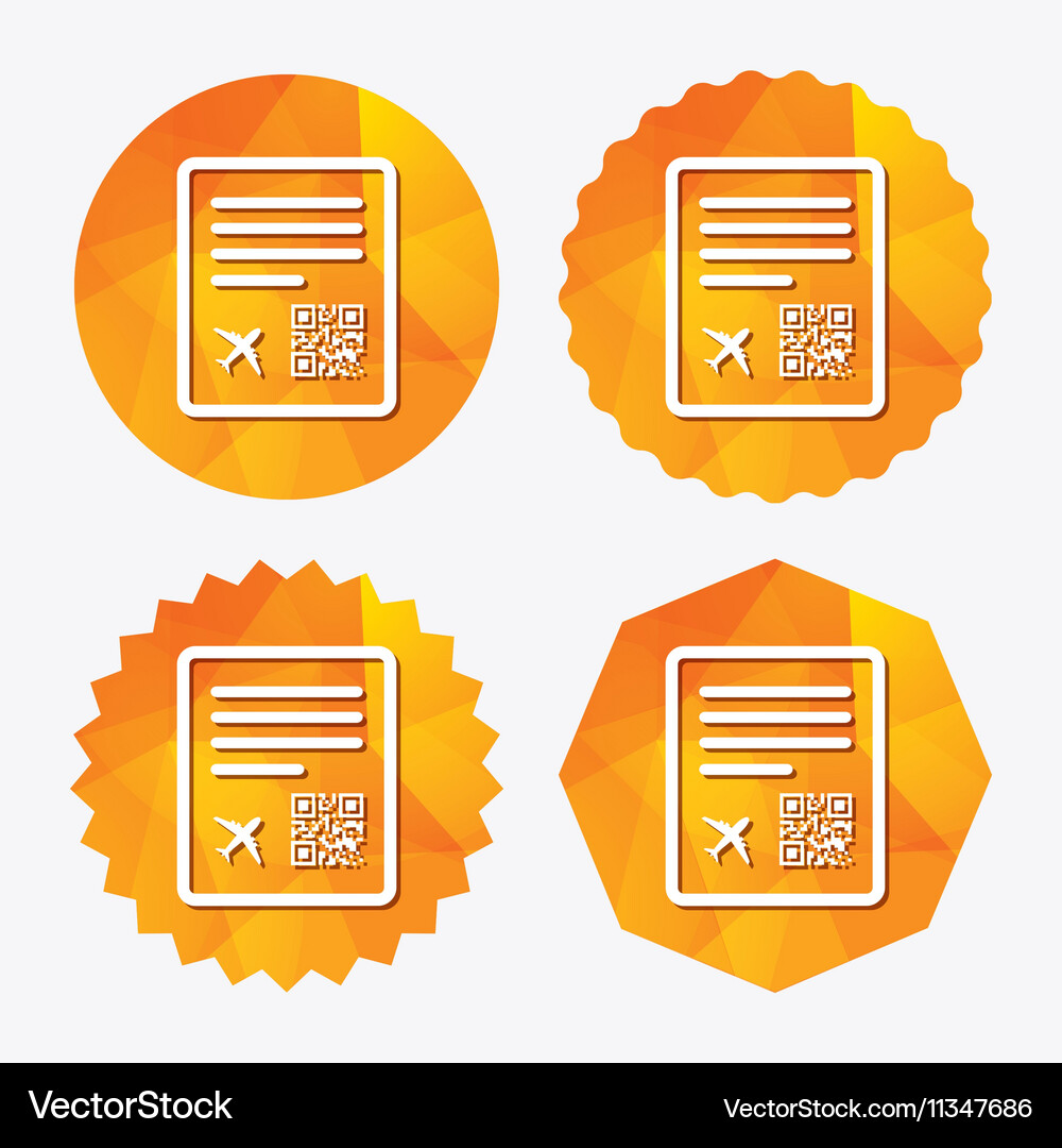 Boarding pass flight sign icon Airport ticket Vector Image