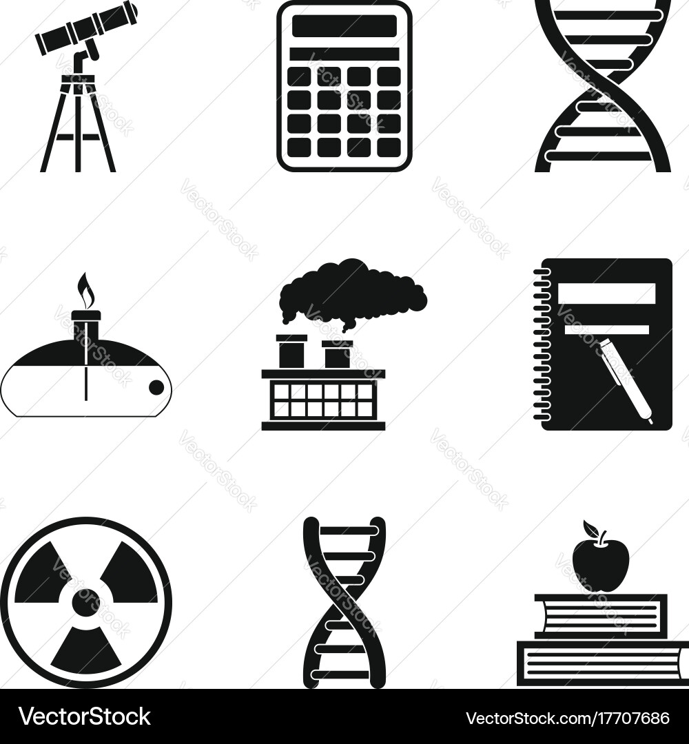 Chemical pollution icons set simple style Vector Image