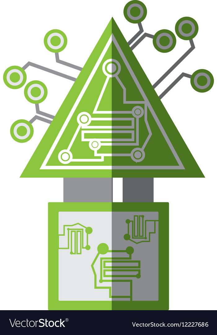 Computer circuit triangle electronic component Vector Image