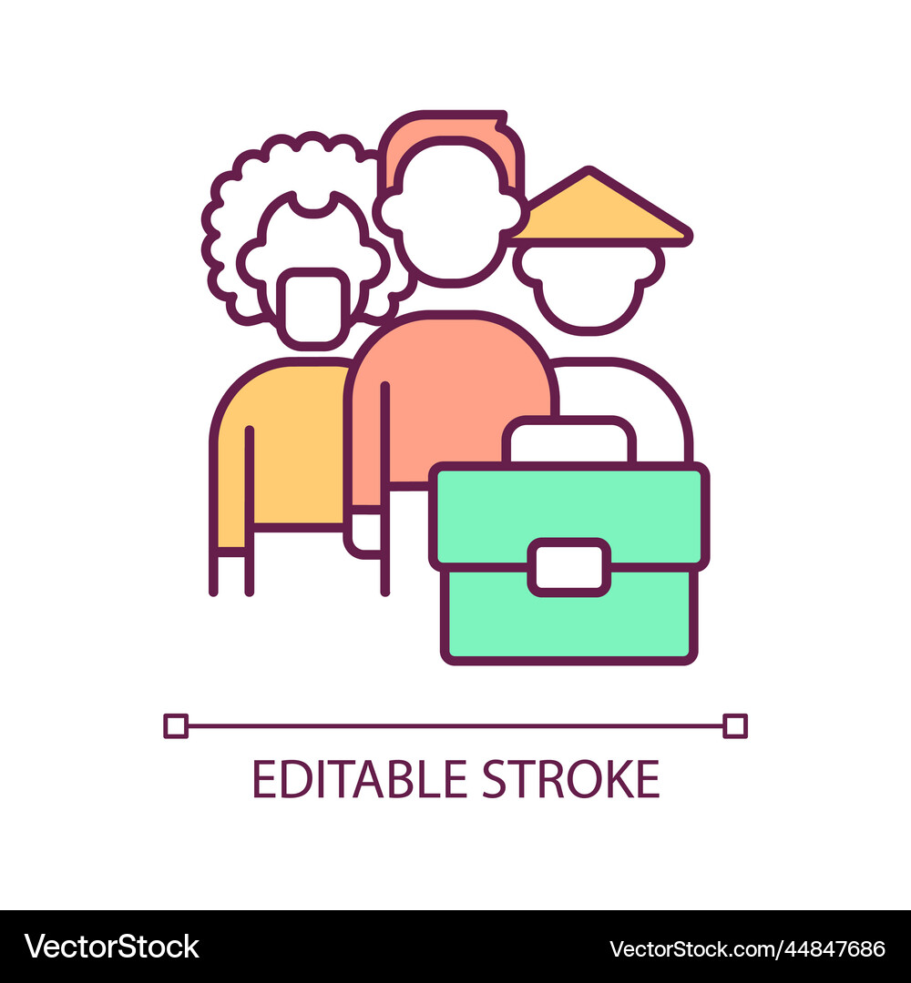 Diversity at workplace rgb color icon Royalty Free Vector