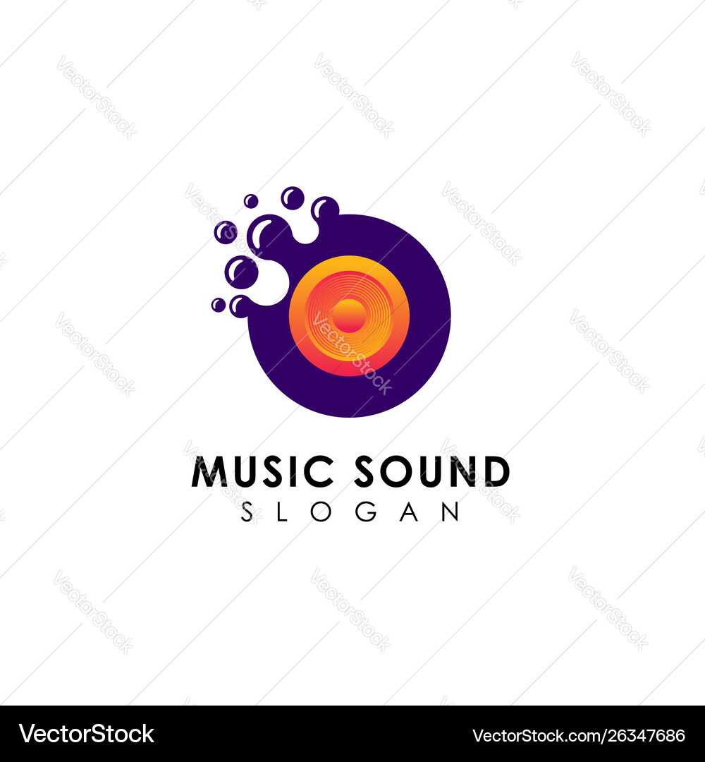 Dots music sound logo design Royalty Free Vector Image