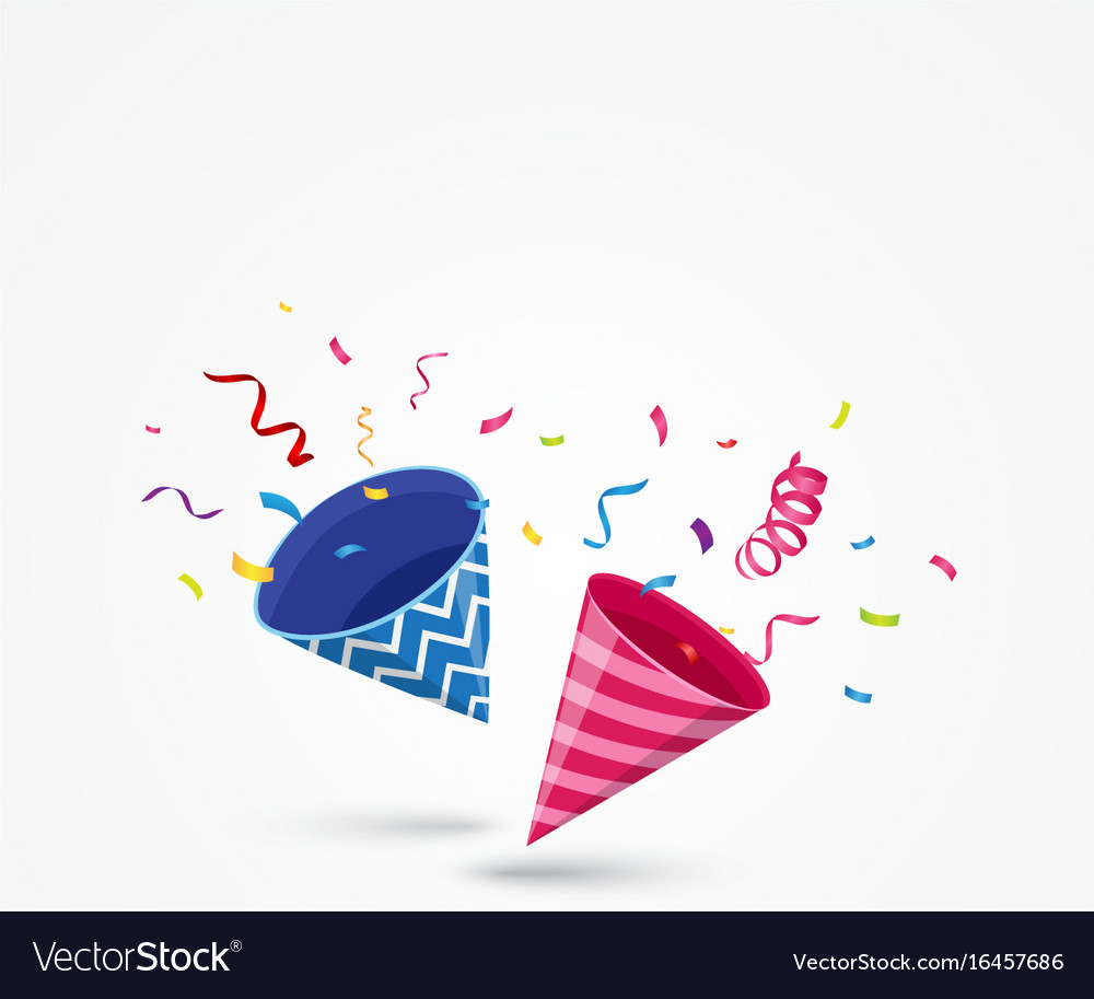 Exploding party popper Royalty Free Vector Image