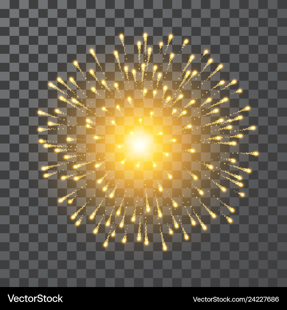 Fireworks festival gold firework llustration on Vector Image