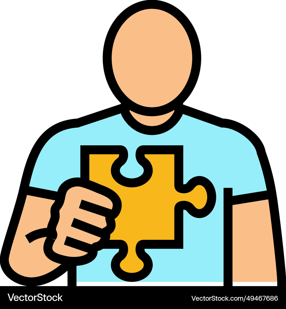 Human business puzzle color icon Royalty Free Vector Image