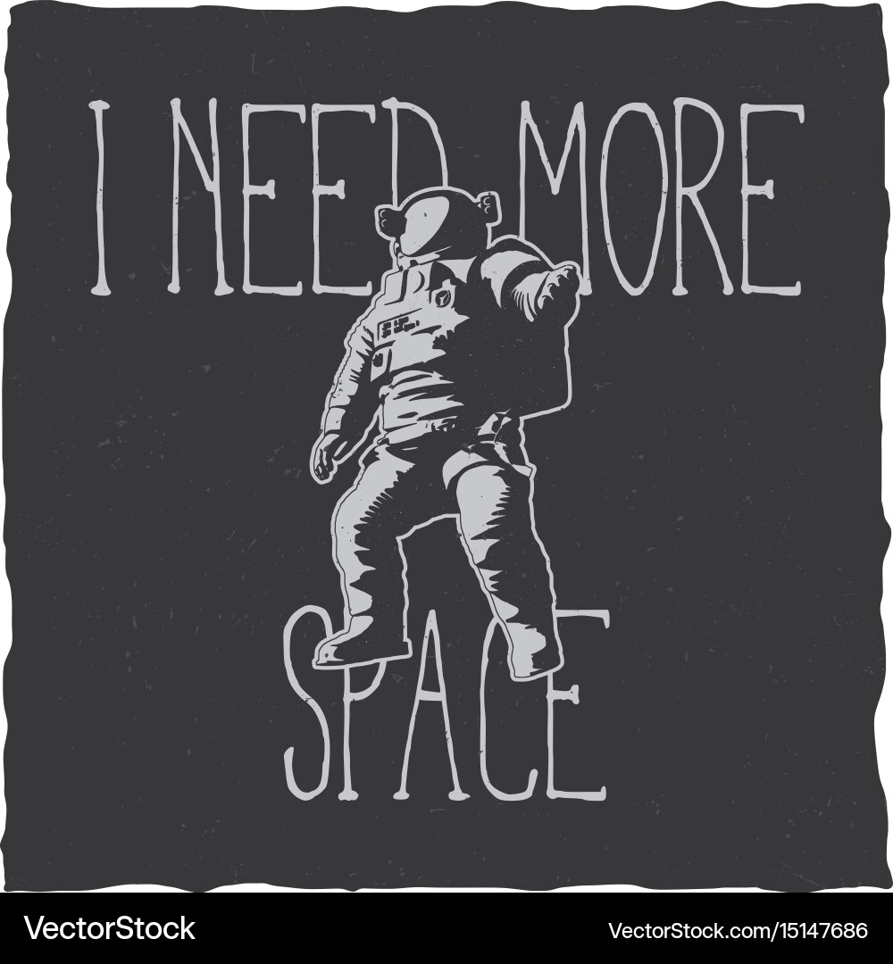 Label design with of astronaut Royalty Free Vector Image