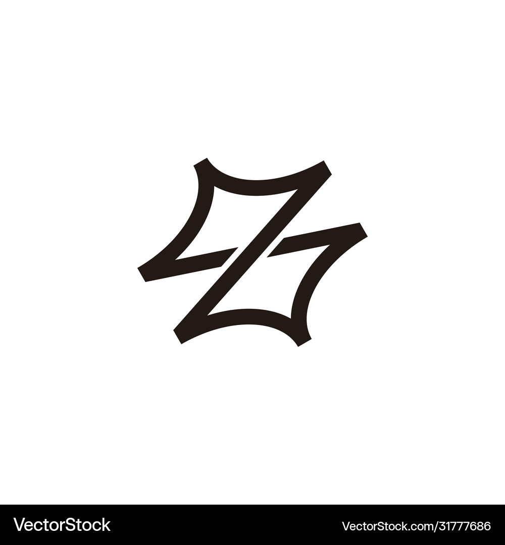 Letter z simple infinity geometric line symbol Vector Image