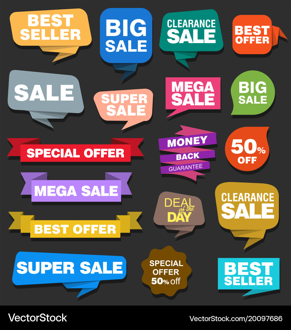 Sale stickers and tags collection 3 Royalty Free Vector