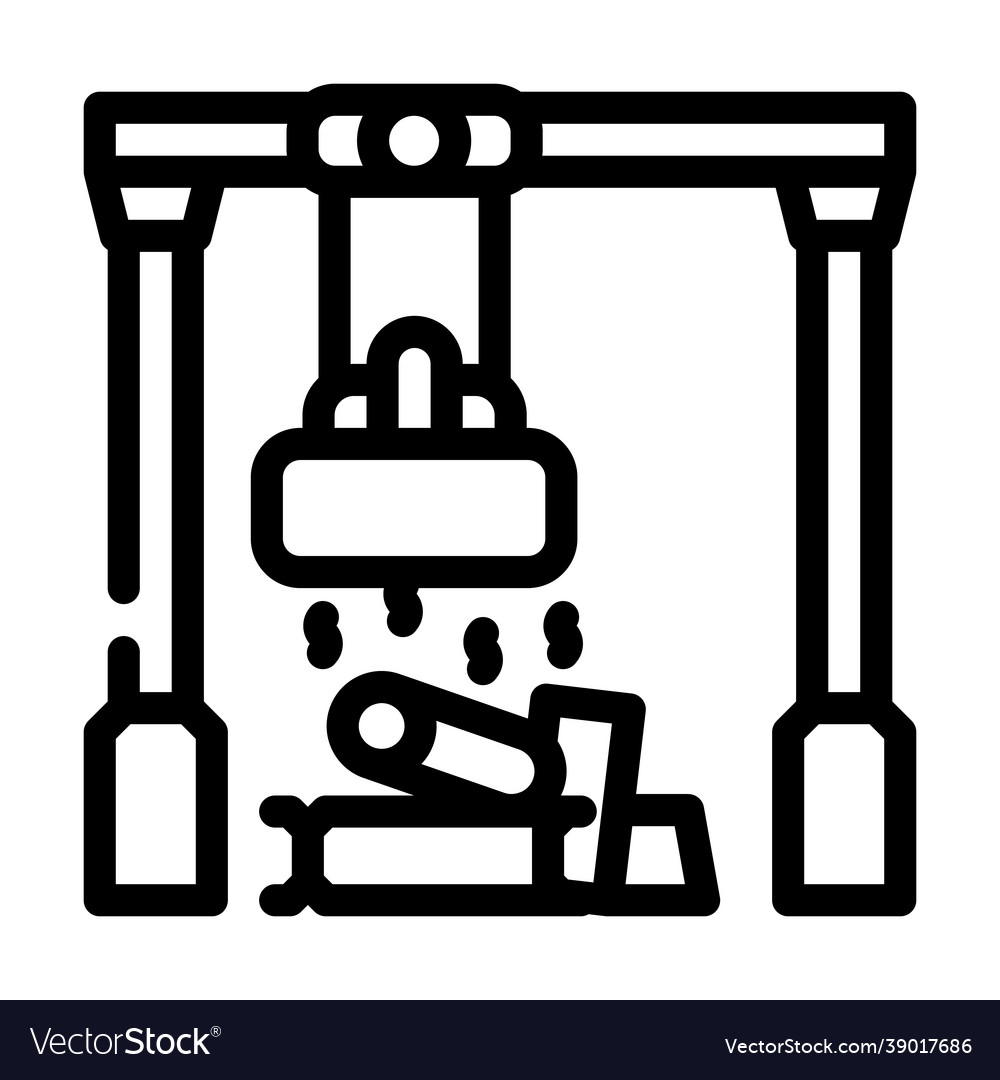 Sorting metals line icon Royalty Free Vector Image