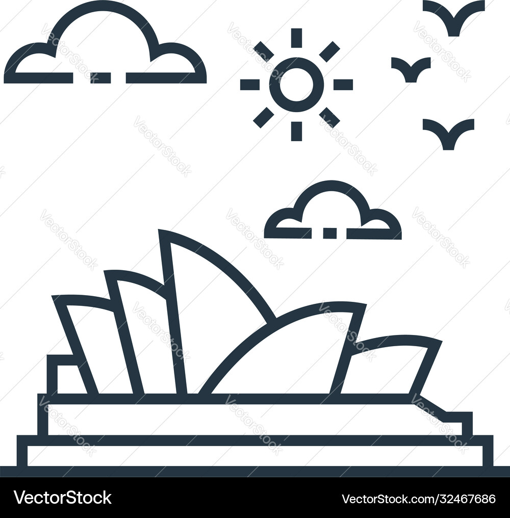 Sydney opera house icon isolated on white Vector Image