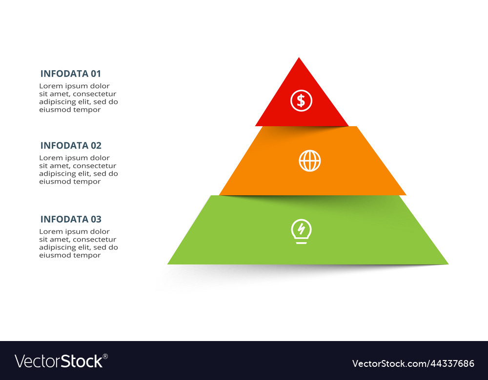 Triangle with 3 elements infographic template Vector Image