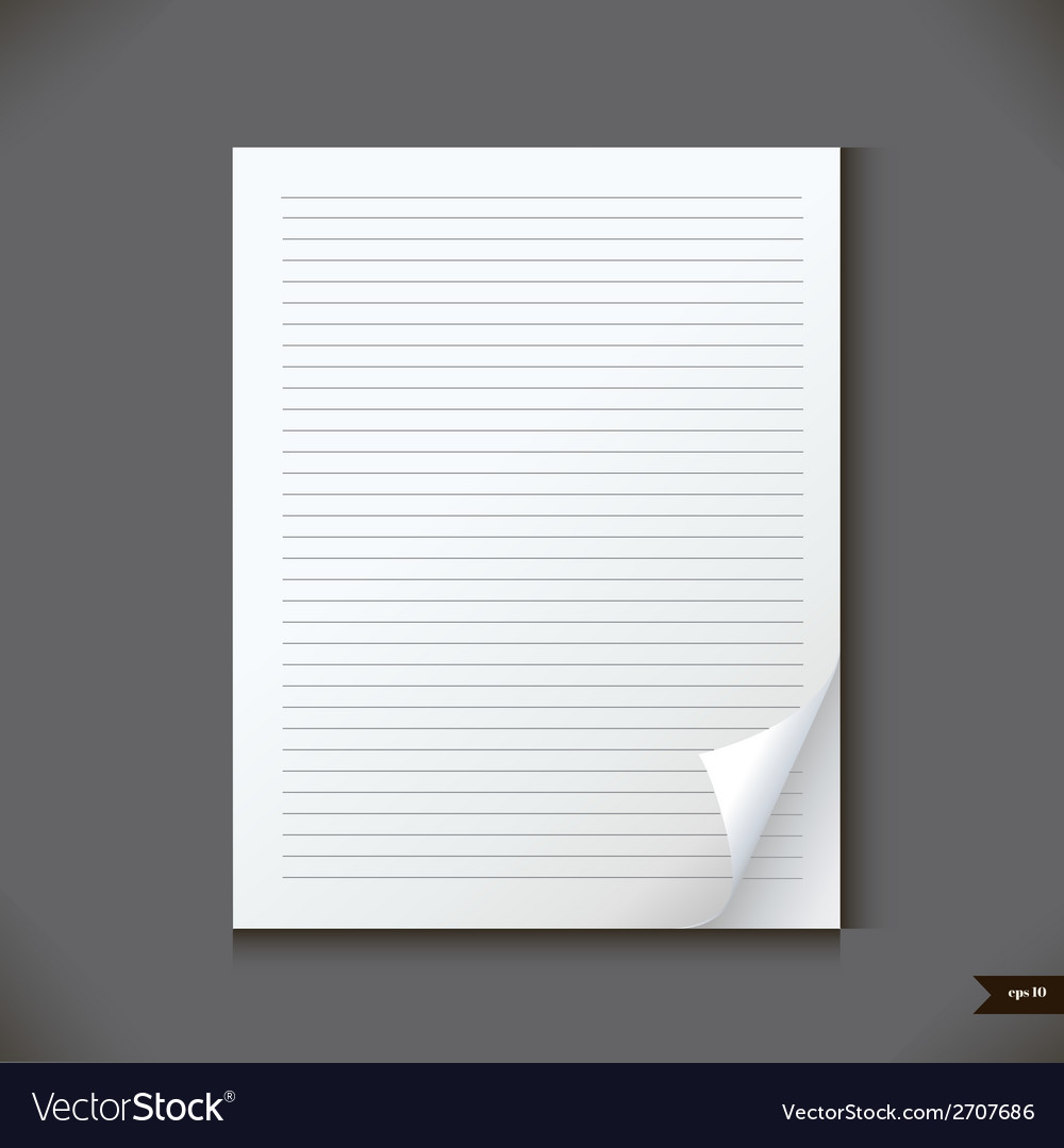 White notebook with lines Royalty Free Vector Image