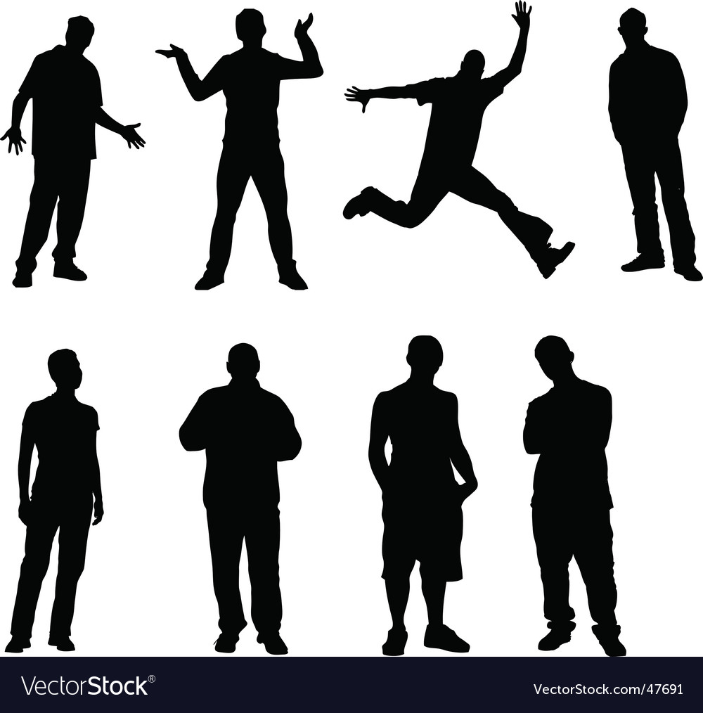 8 men Royalty Free Vector Image - VectorStock