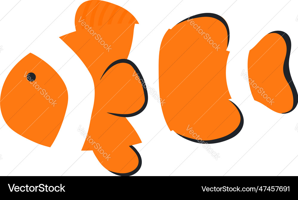 Coral reef fish clownfish hand drawn Royalty Free Vector