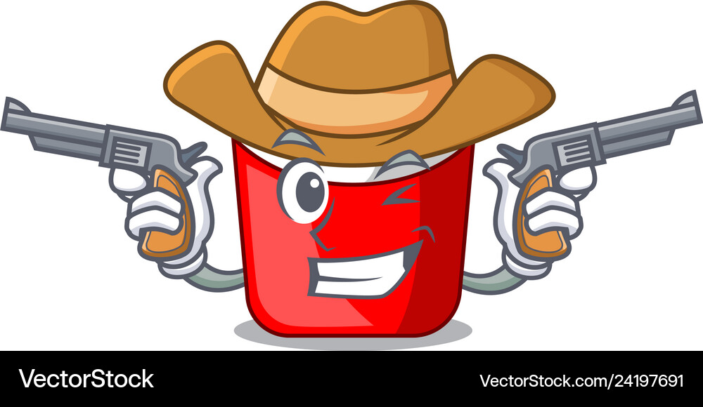 Cowboy chicken nuggets isolated with character Vector Image