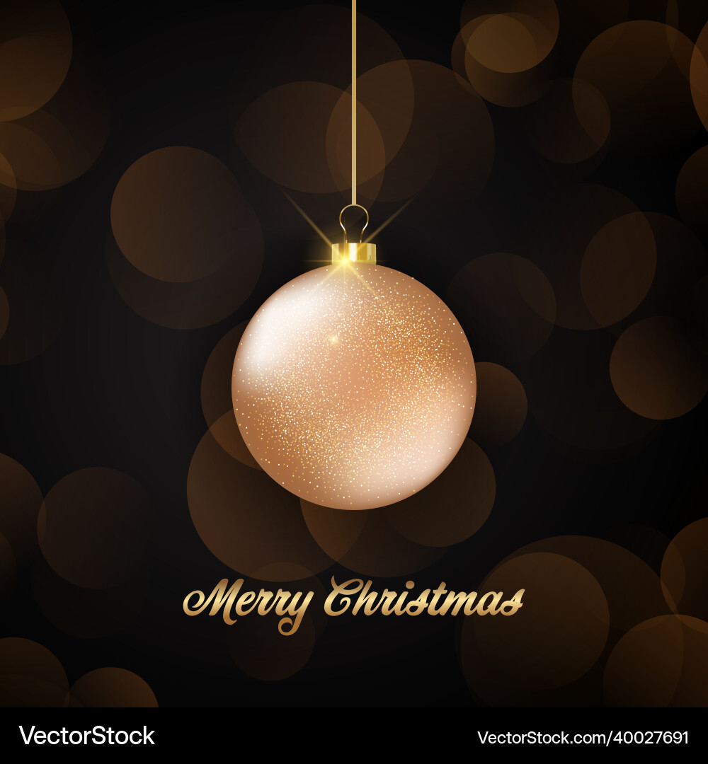 Glittery gold christmas bauble background Vector Image