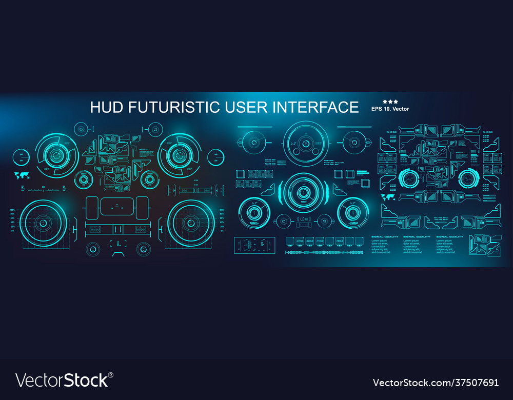 Hud futuristic blue user interface target Vector Image Hud futuristic blue user interface target Vector Image