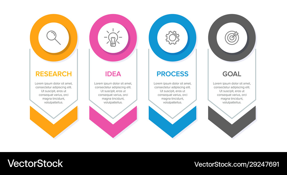 Infographic design with icons and 4 options or Vector Image