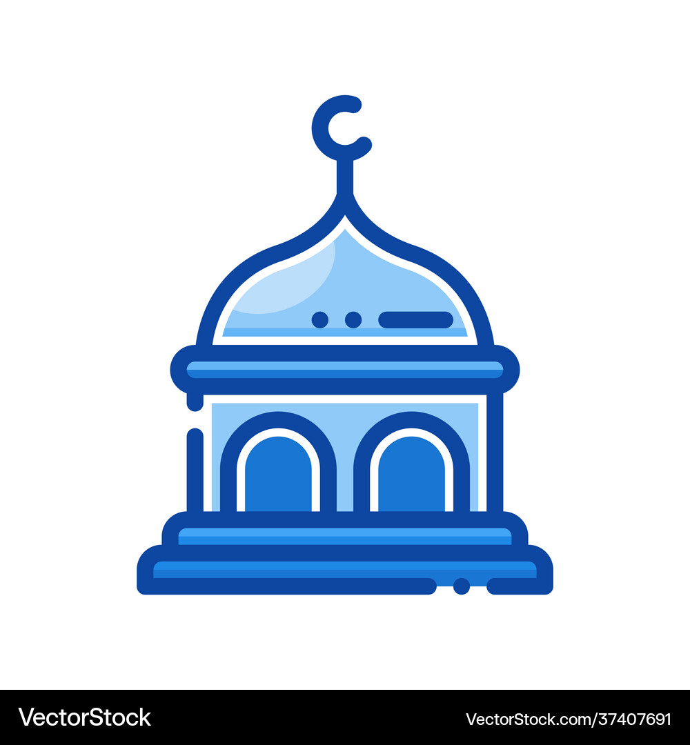 Islamic mosque icon in filled line style Vector Image
