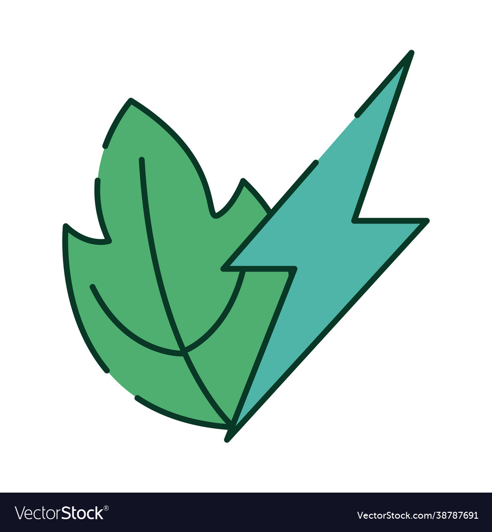 Leaf and thunder Royalty Free Vector Image - VectorStock