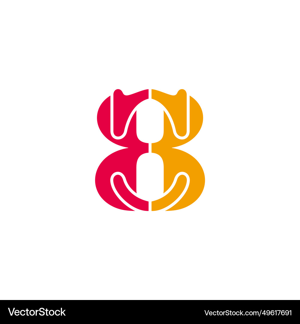 Number 8 b colorful abstract symbol icon Vector Image