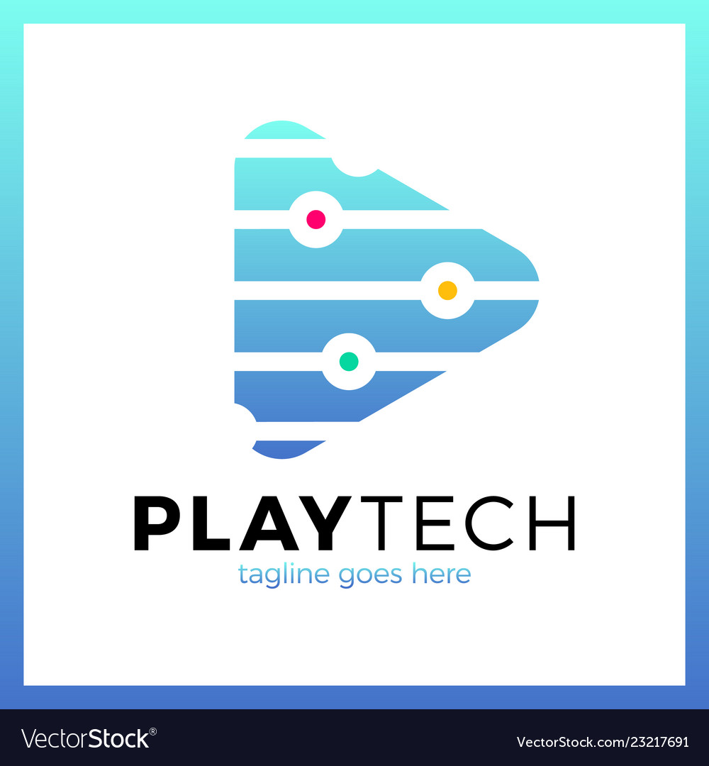 Play tech logo Royalty Free Vector Image - VectorStock