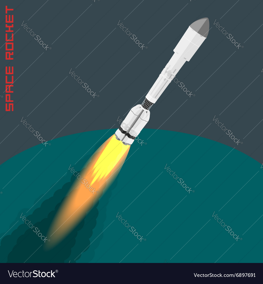 Proton Space Rocket Launch Royalty Free Vector Image