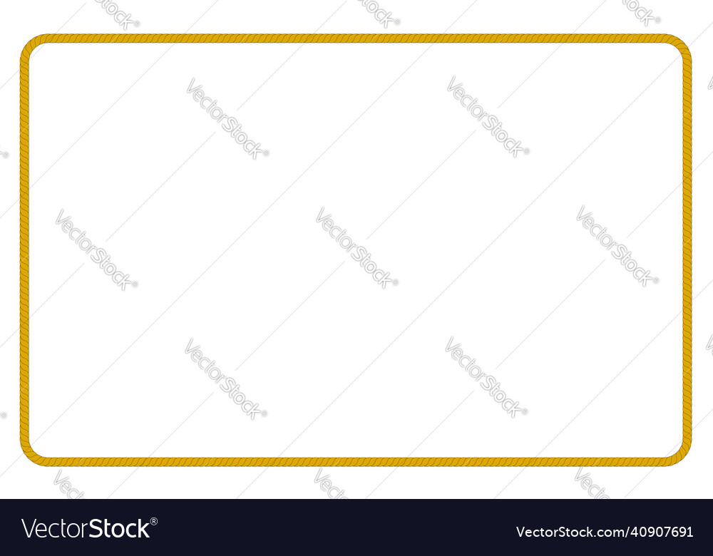 Rectangle shape frame from rope Royalty Free Vector Image