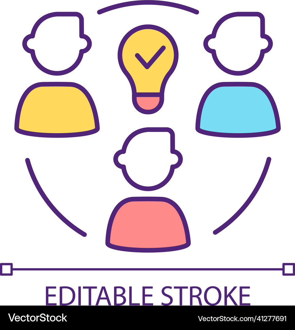 Team brainstorming rgb color icon Royalty Free Vector Image