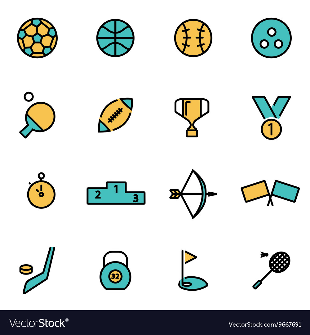 Trendy flat line icon pack for designers Vector Image Trendy flat line icon pack for designers Vector Image