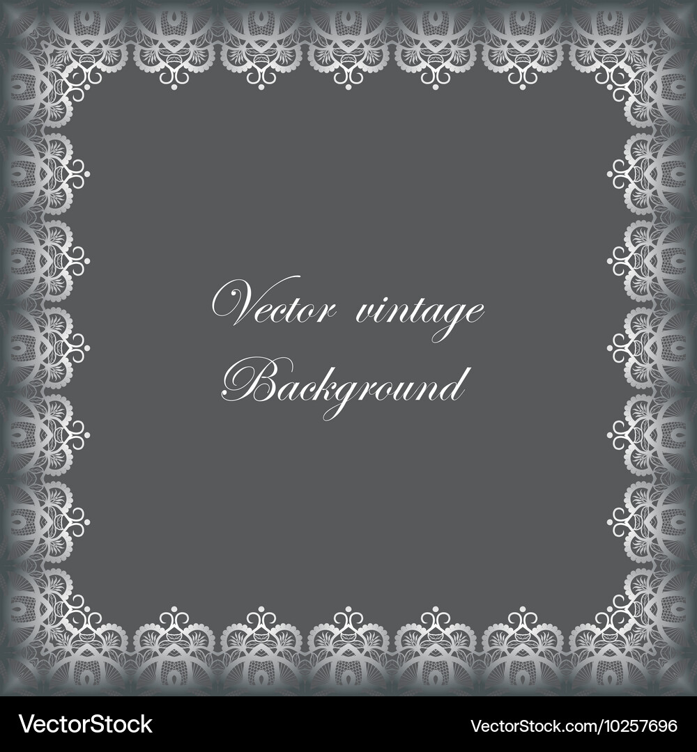 Abstract square lace frame with paper swirls Vector Image