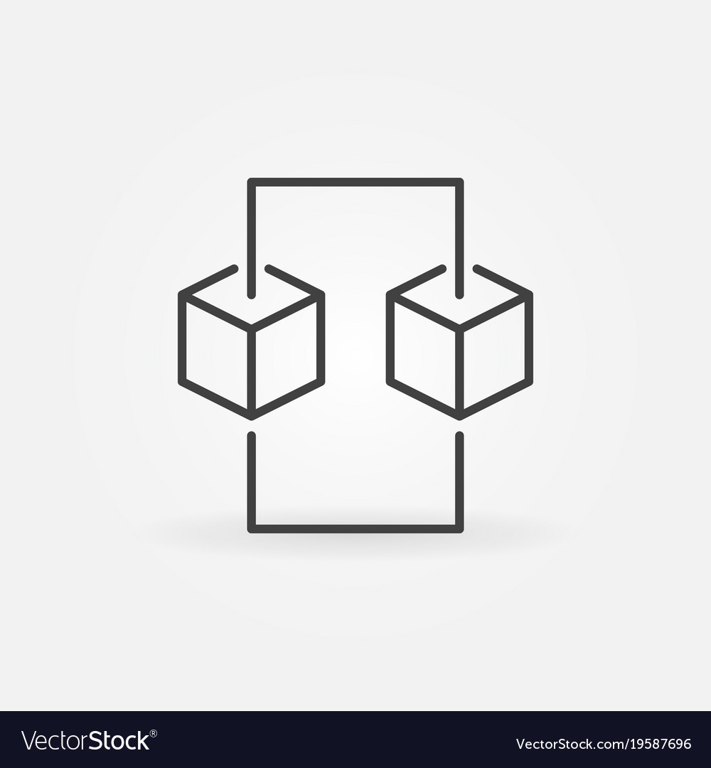 Blockchain line concept icon design Royalty Free Vector