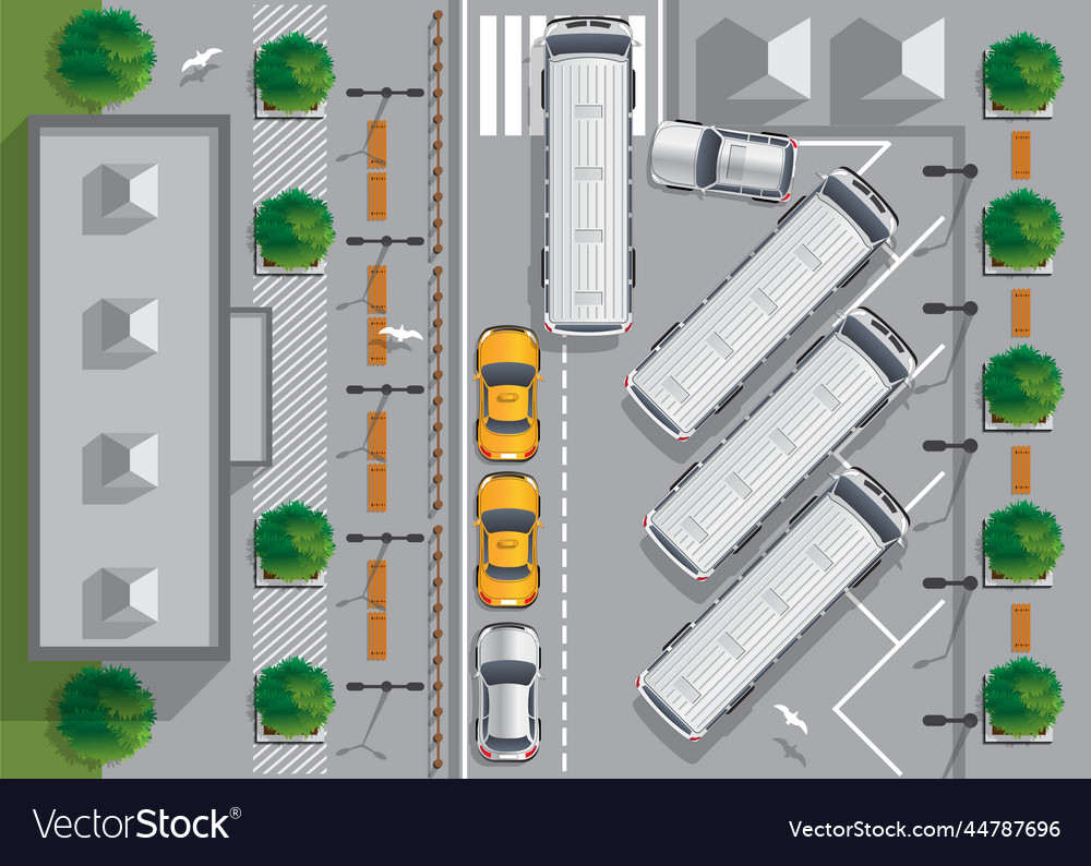 Bus station Royalty Free Vector Image - VectorStock