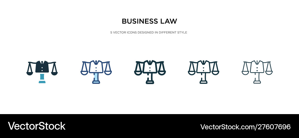Business law icon in different style two colored Vector Image
