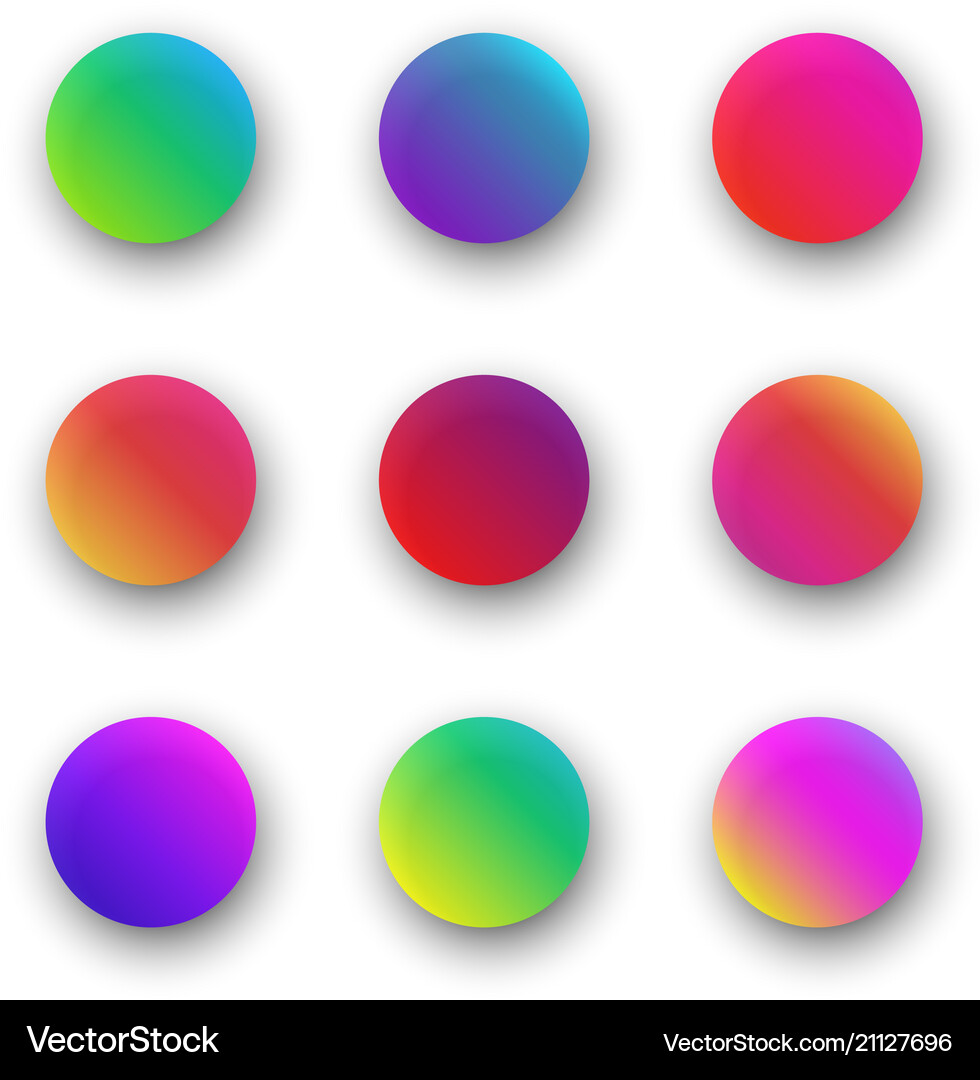 Colorful round icon templates isolated on white Vector Image