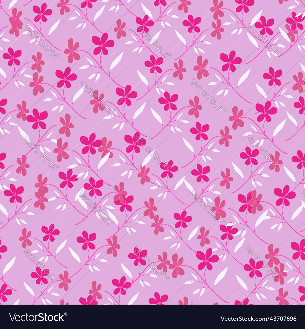 Cute simple flower seamless pattern doodle Vector Image