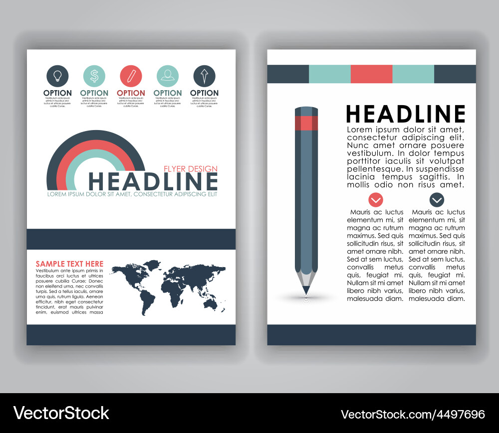 Design business flyer in a flat style Royalty Free Vector