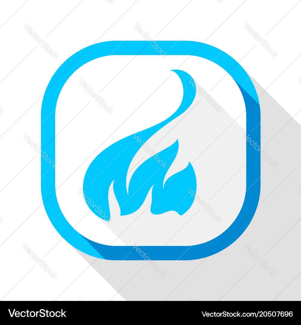 Fire icon square button Royalty Free Vector Image