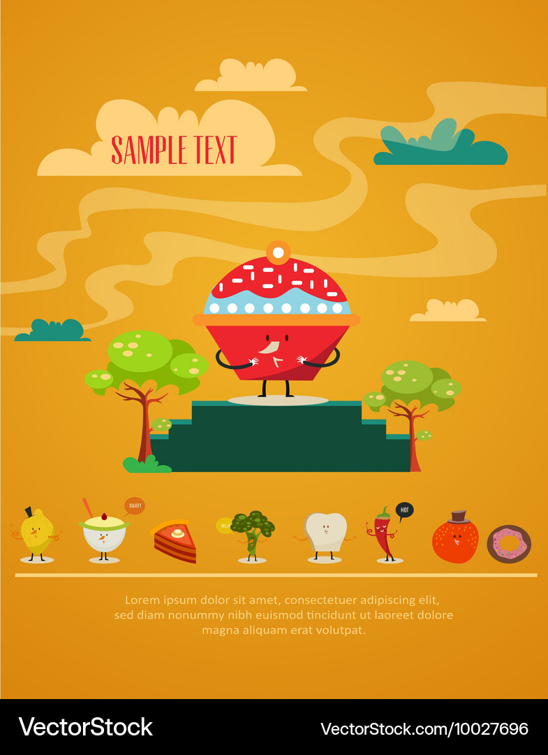 Food elements Royalty Free Vector Image - VectorStock