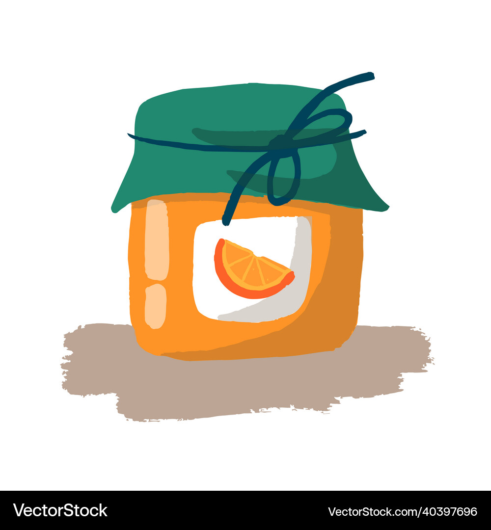 Glass jar of orange jam Royalty Free Vector Image