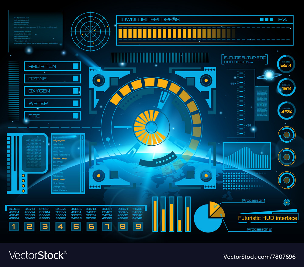 Graphic Touch User Interface Hud Royalty Free Vector Image