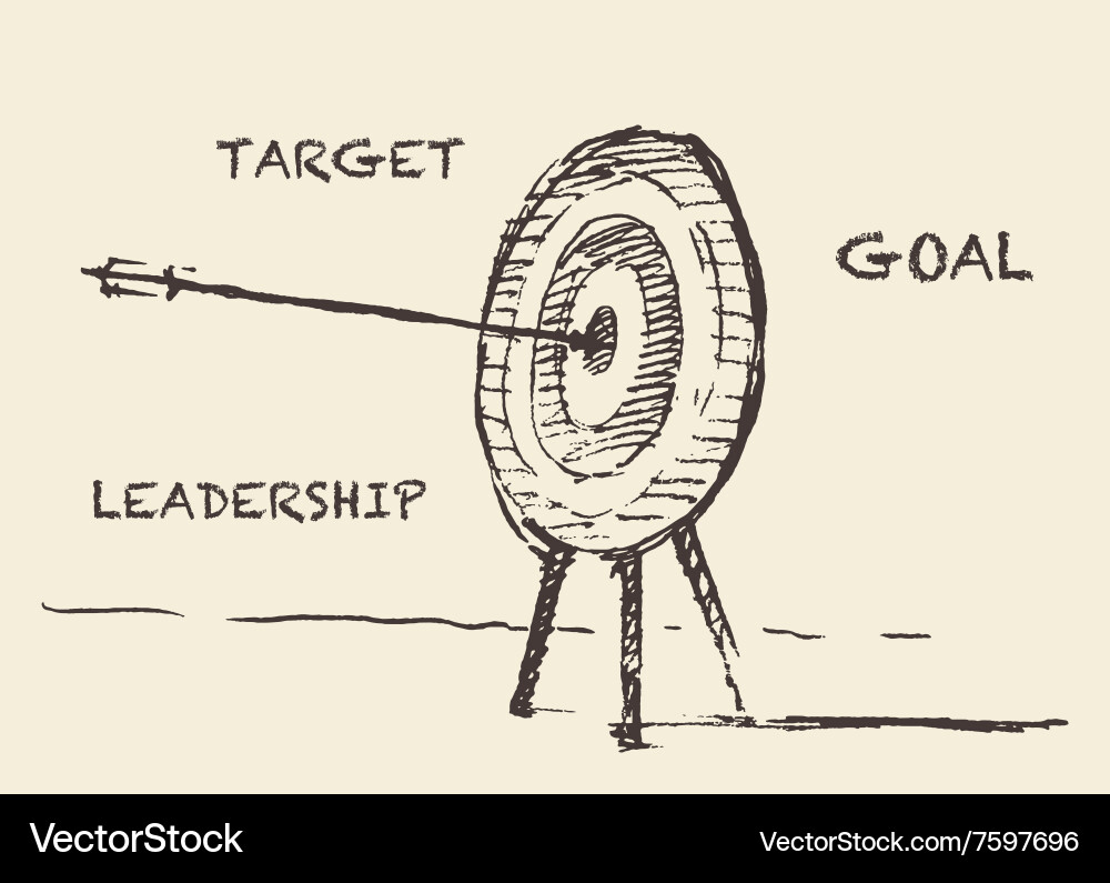 Hand drawn of target sketch Royalty Free Vector Image