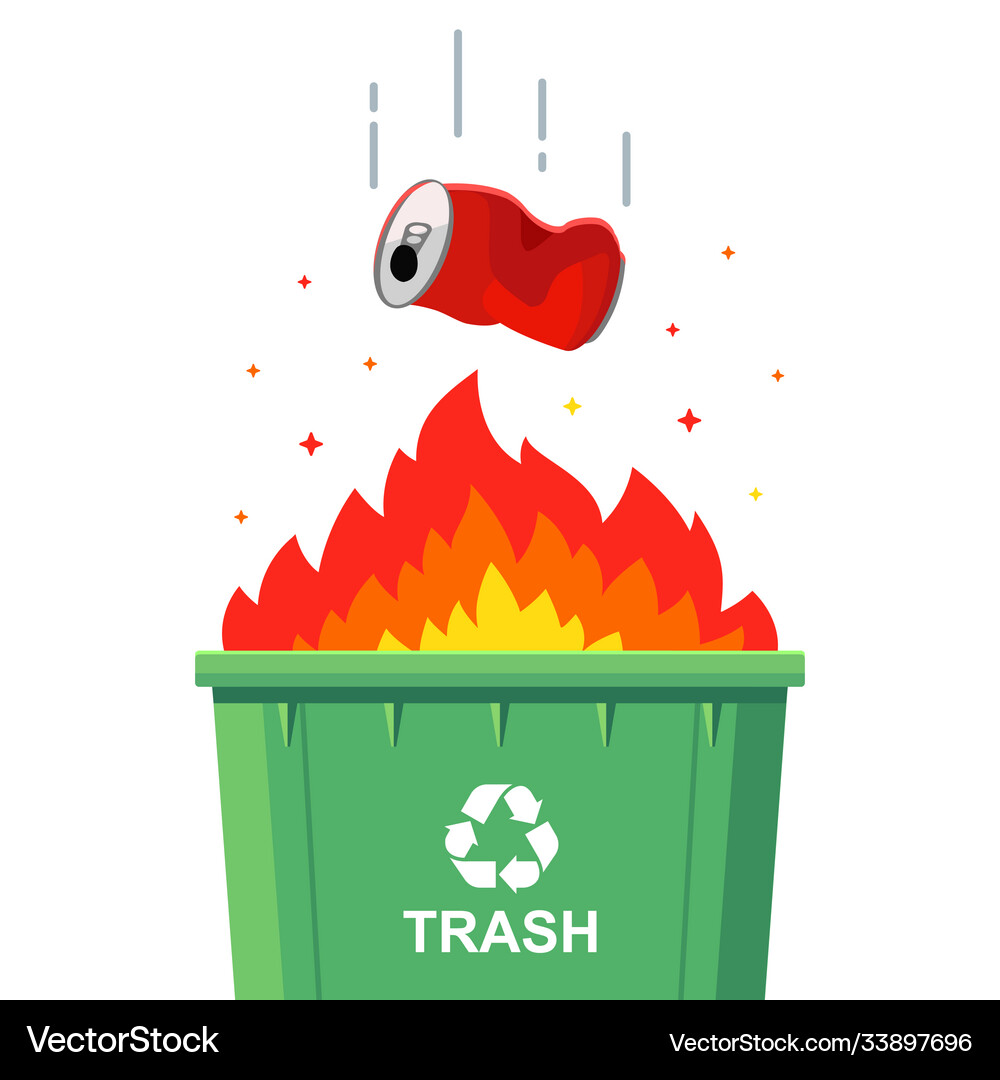 Incineration of Waste - Burning Garbage Royalty Free Vector