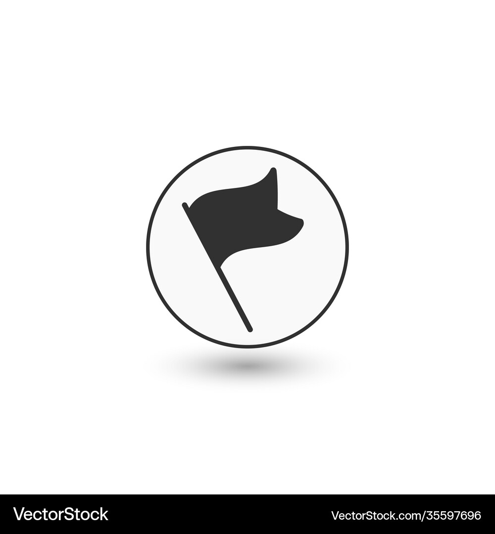 Line flag icon gps road map marker spot or target Vector Image