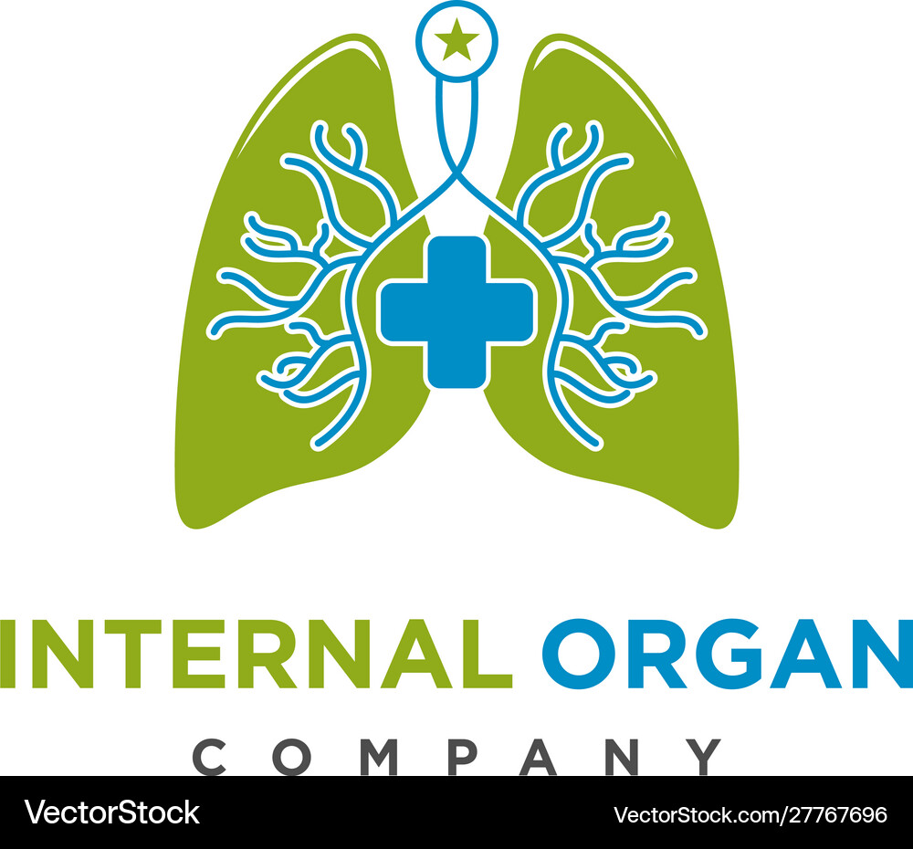 Logo design health organs in lungs Royalty Free Vector Image