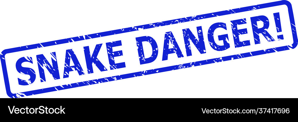 Snake danger exclamation seal with unclean style Vector Image