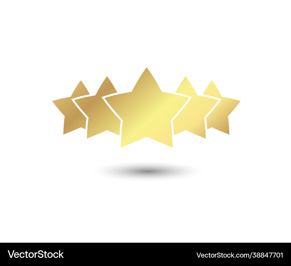 5 star icon eps10 rating review flat Royalty Free Vector