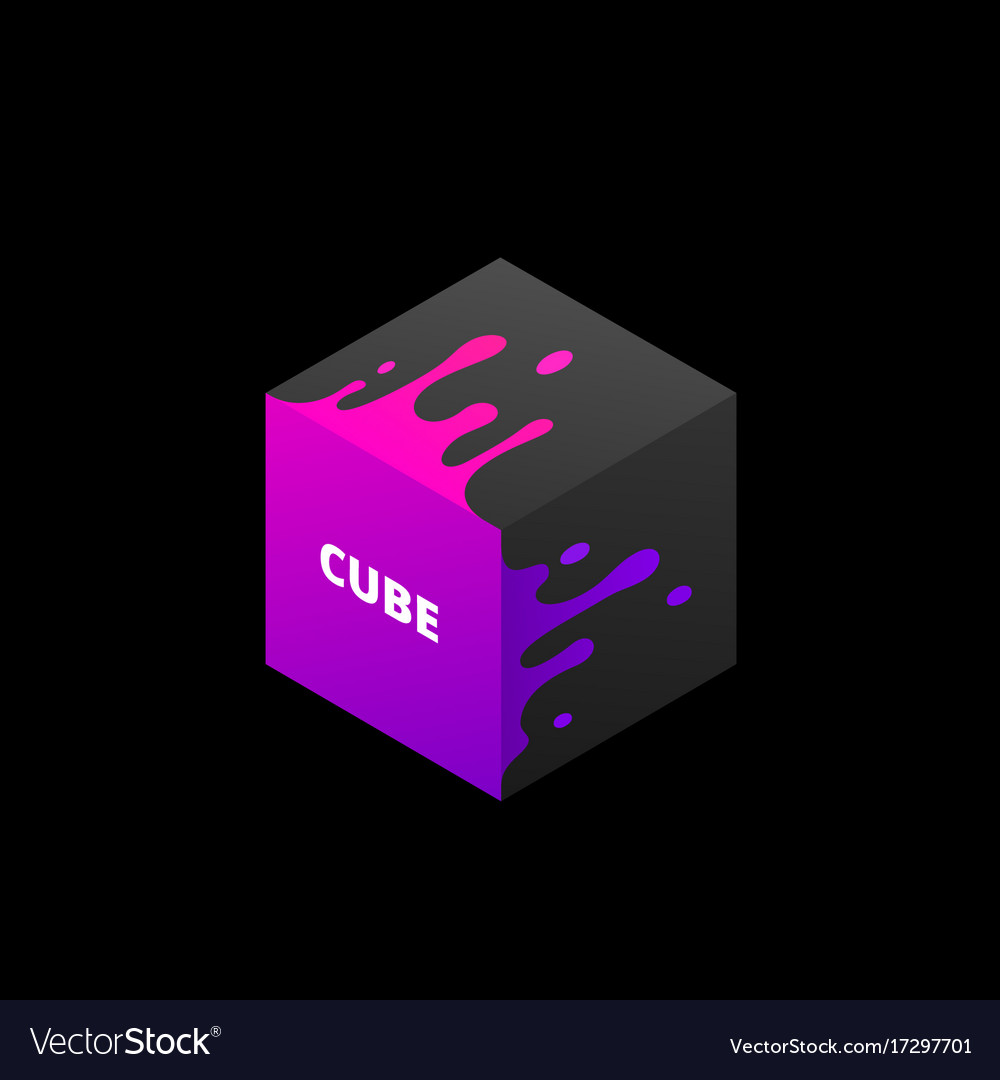 Abstract colored 3d cube Royalty Free Vector Image