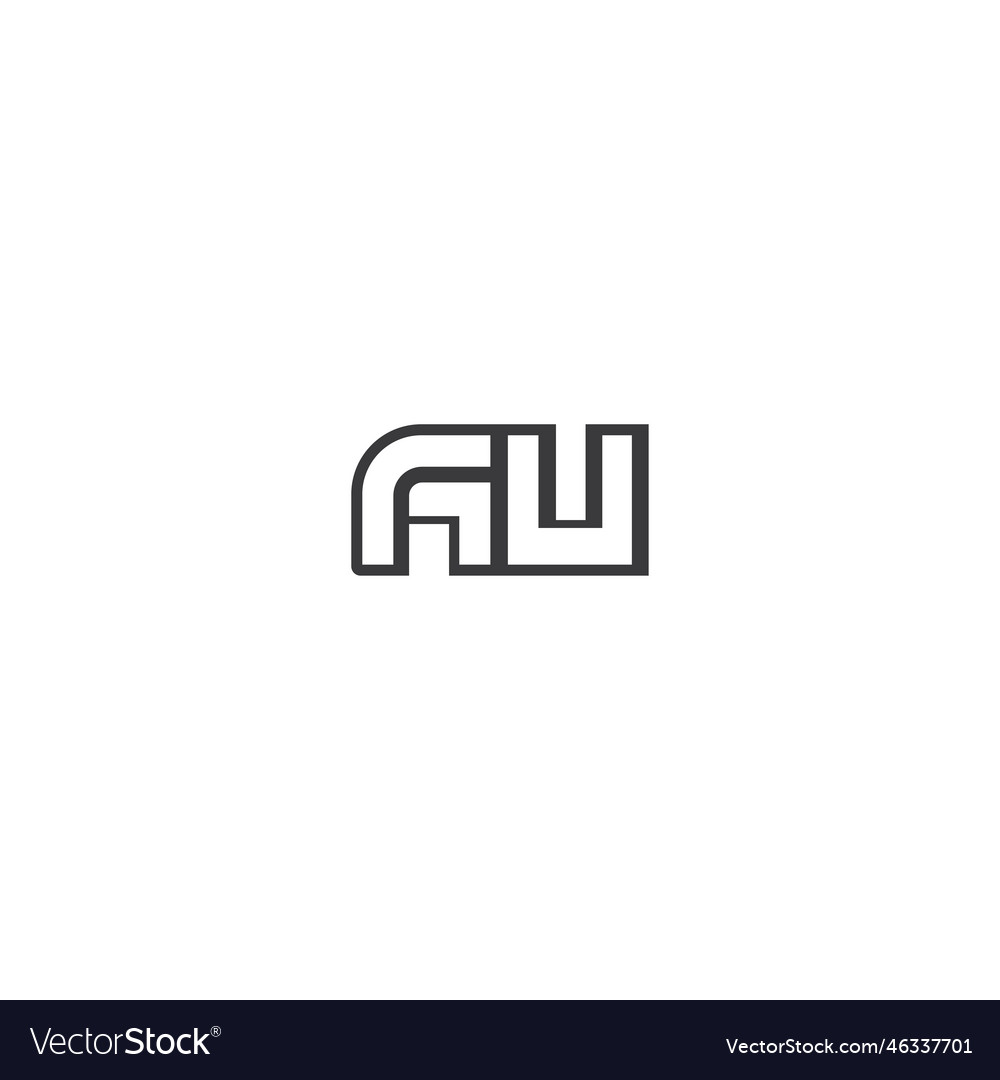 Alphabet initials logo au ua a and u Royalty Free Vector