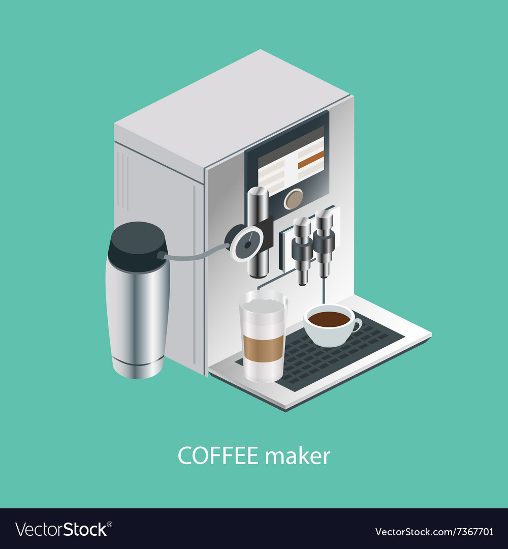 Coffee machine isometric Royalty Free Vector Image